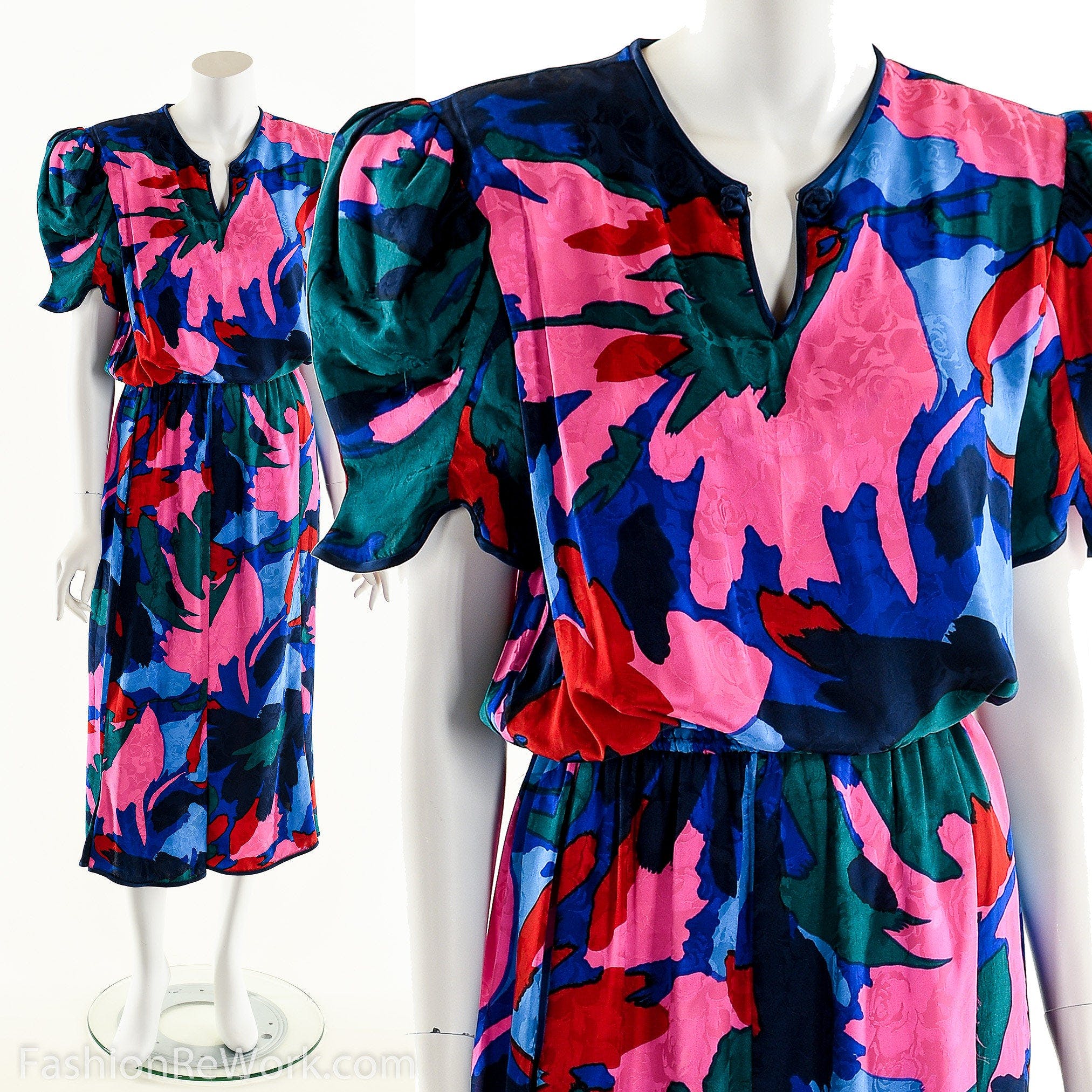 Vintage 80’s Floral Abstract Dress by Flora Kung II | Shop THRILLING
