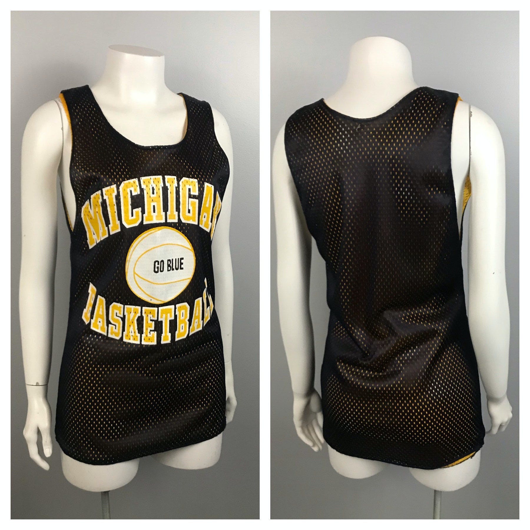 Vintage 80’s Yellow Michigan Basketball Jersey by MacGregor Sporting ...