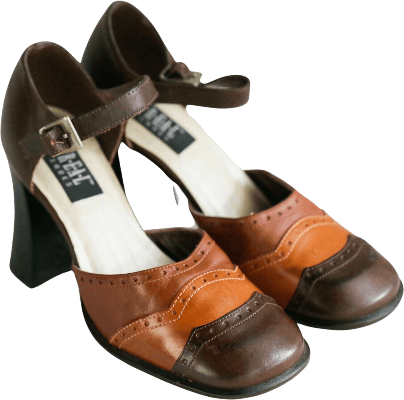 Vintage Patchwork Square Toe Chunky Heel | Shop THRILLING