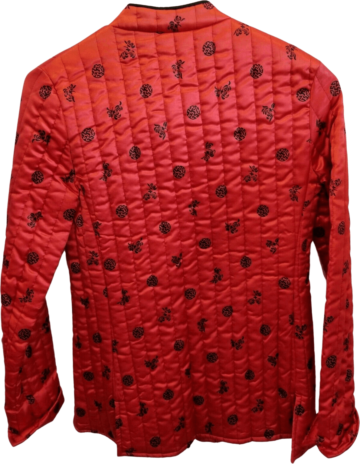 Vintage Asian Printed Satin Quilt Button Up Jacket | Shop THRILLING