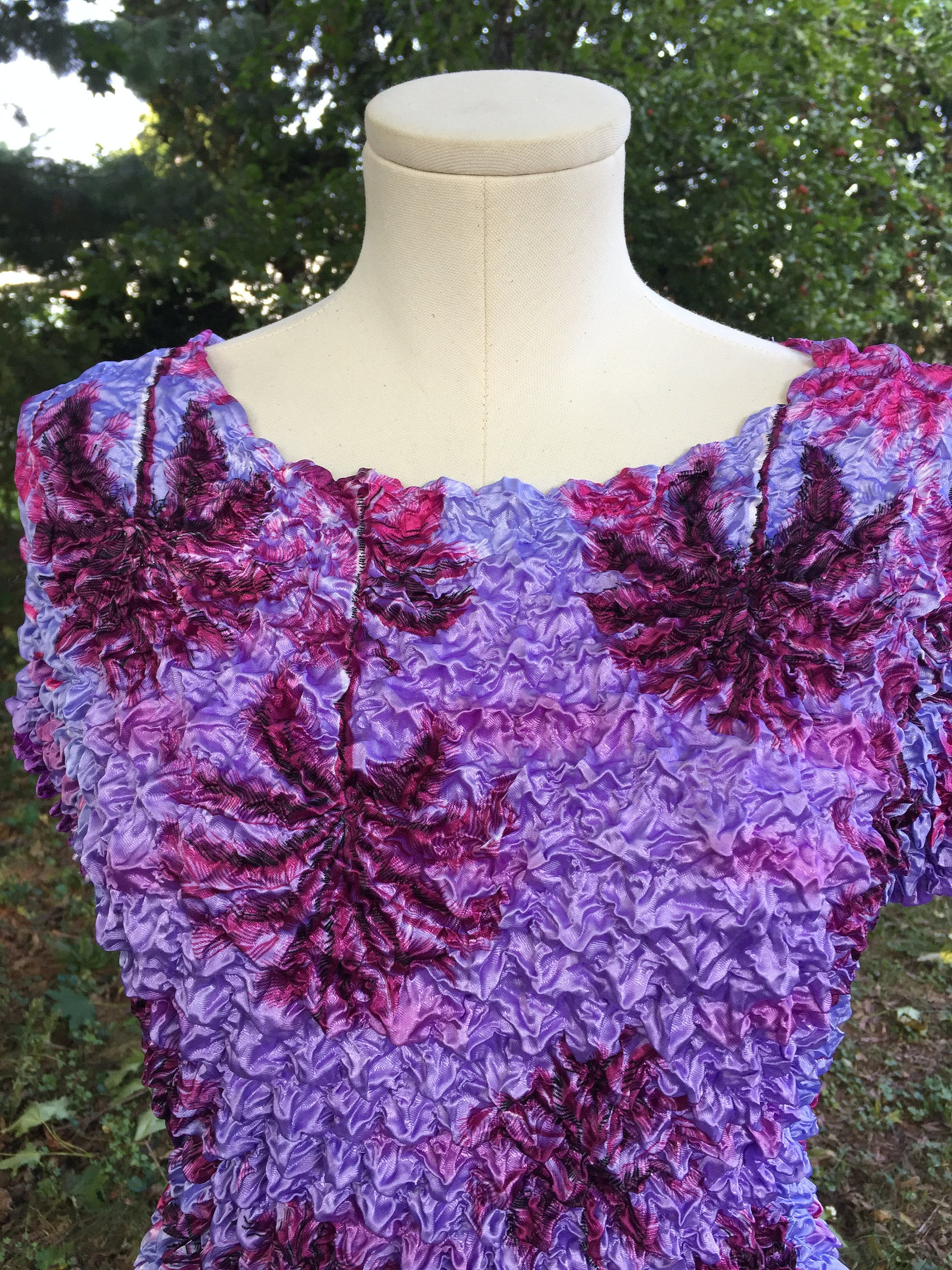 Vintage 90’s Purple Floral Print Popcorn Top | Shop THRILLING
