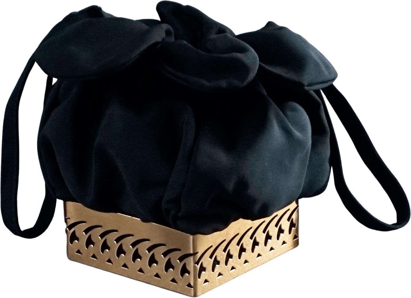 Vintage Black Twill Drawstring Box Bag, Handbag | Shop THRILLING