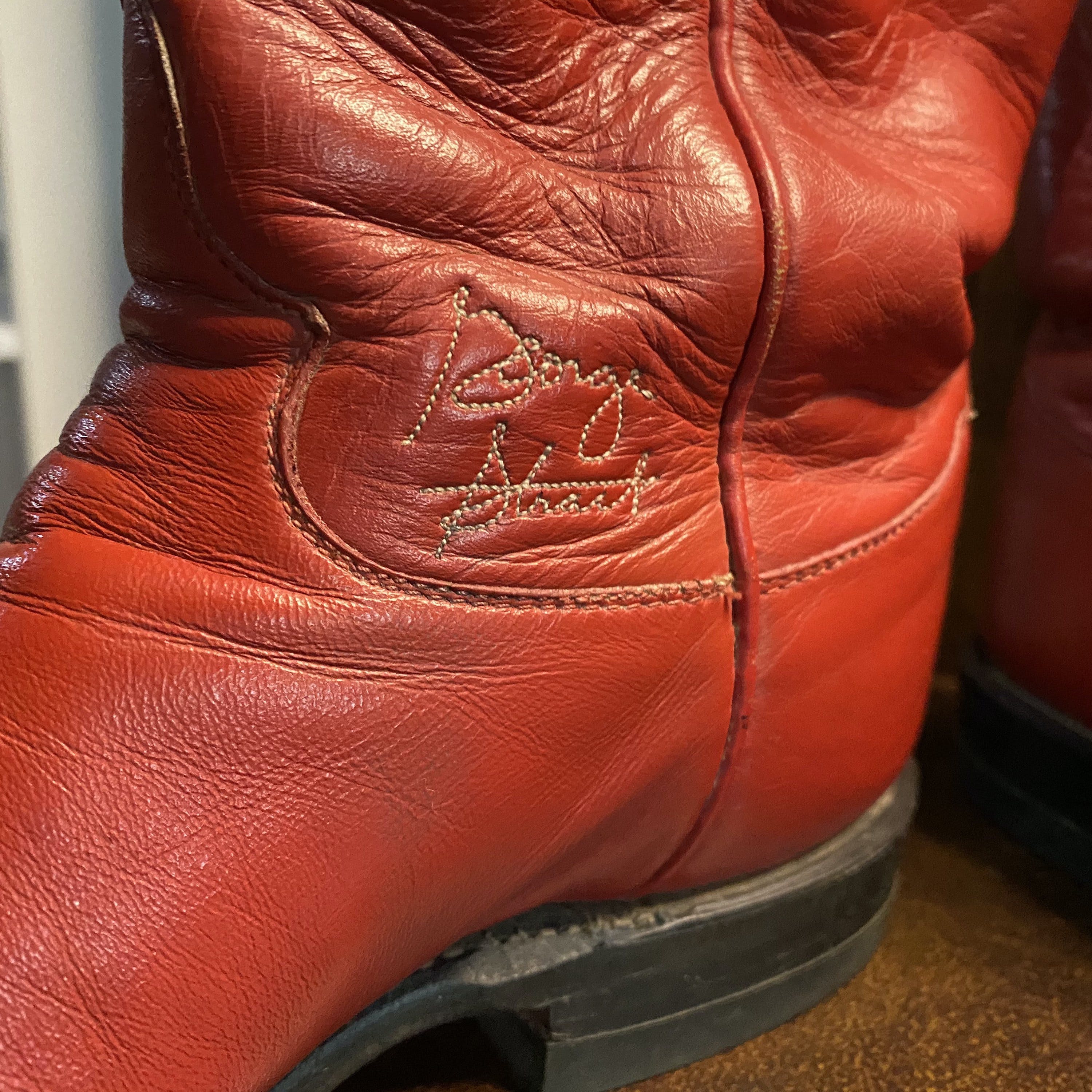 Vintage 80's Brick Red Cowboy Boots by Tony Lama | Shop THRILLING