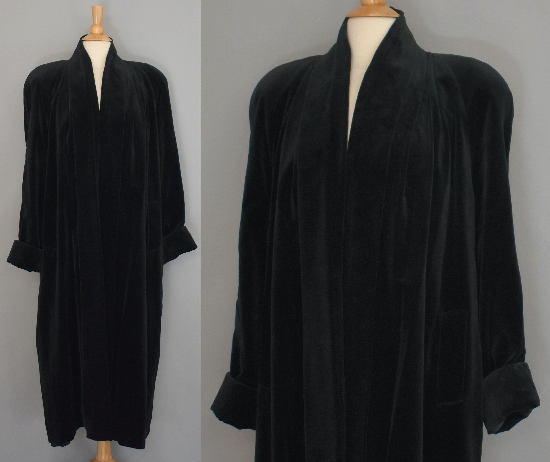Vintage 80’s Black Velvet Coat by JS Collections | Shop THRILLING