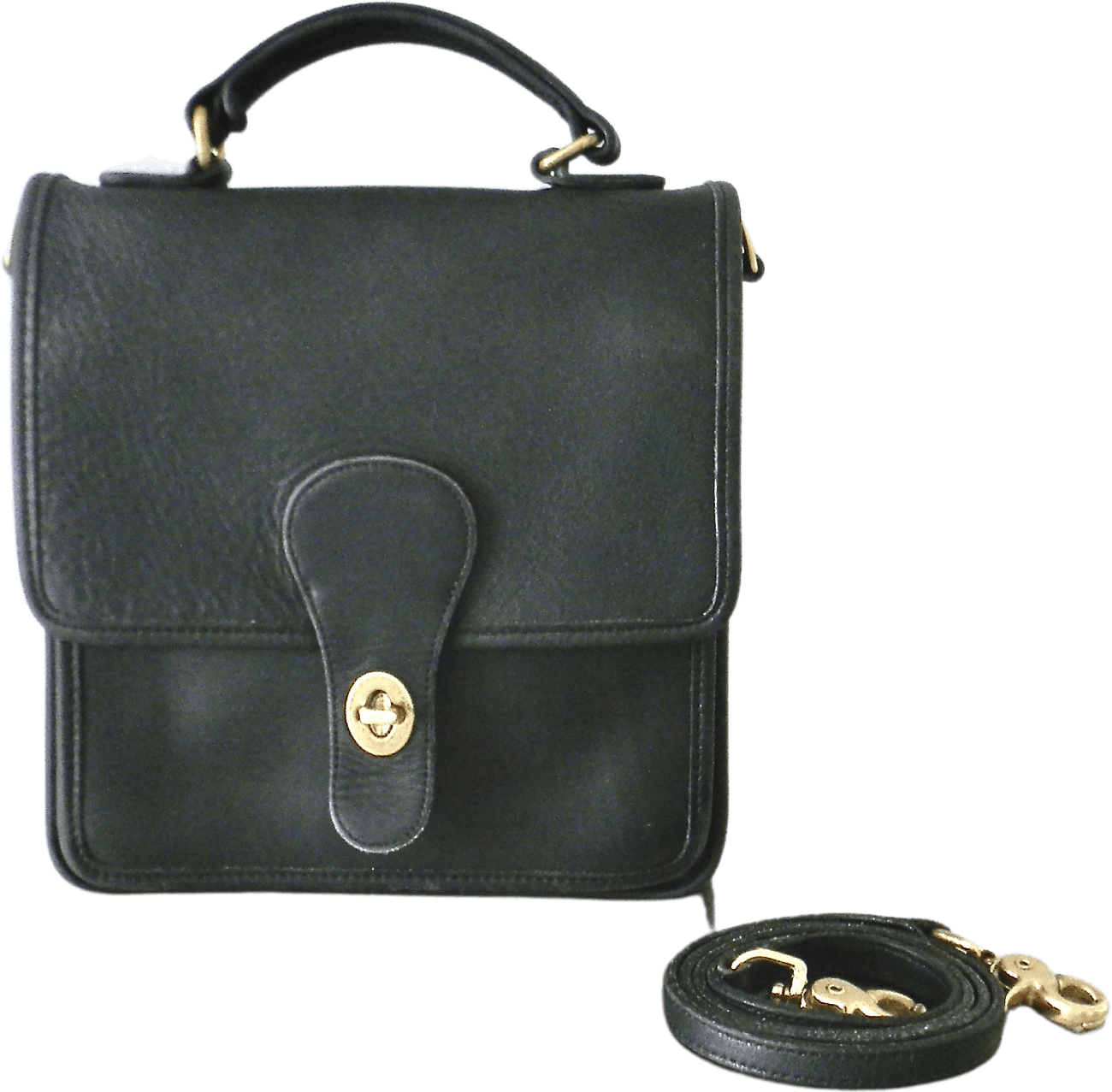 Vintage 90’s Refurbished Black Leather Station Crossbody Bag by Coach ...