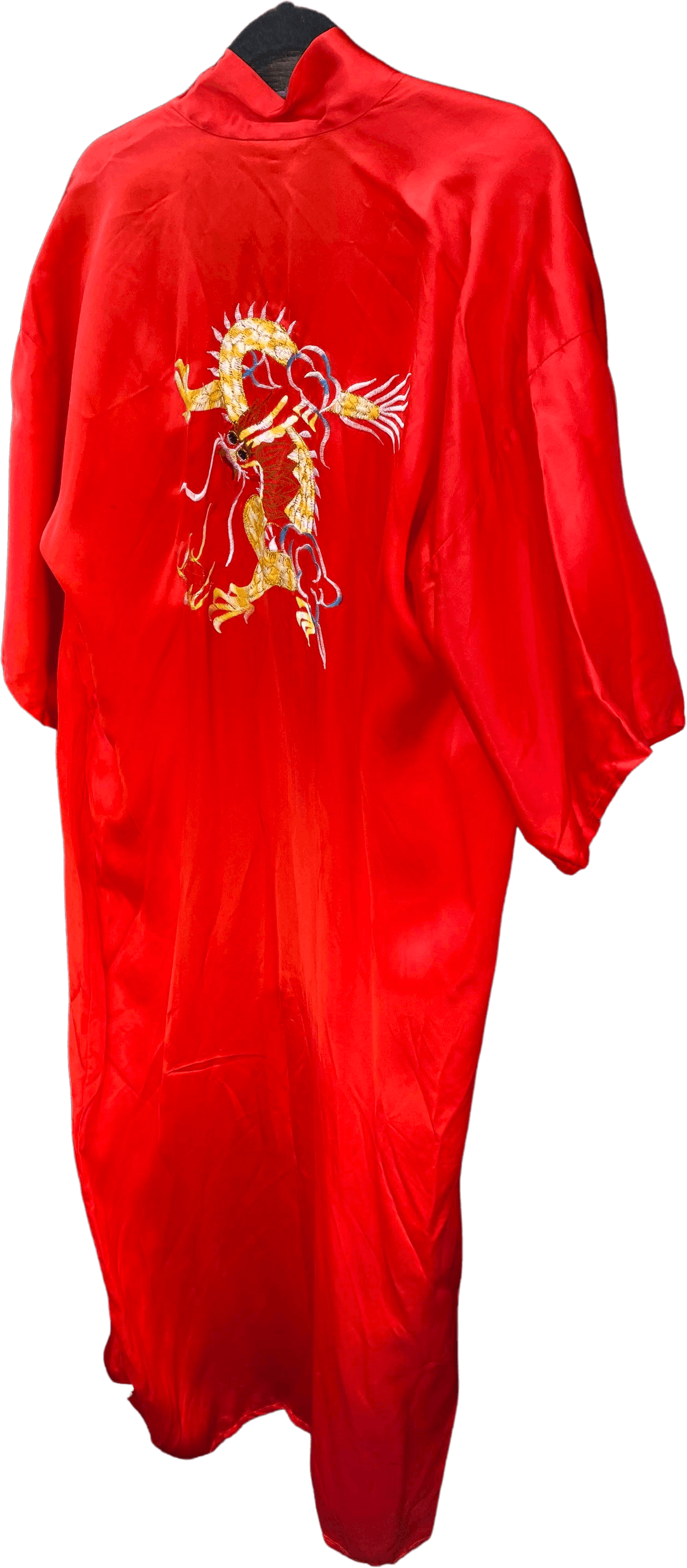 Vintage 70’s Red Dragon Embroidered Silk Robe | Shop THRILLING