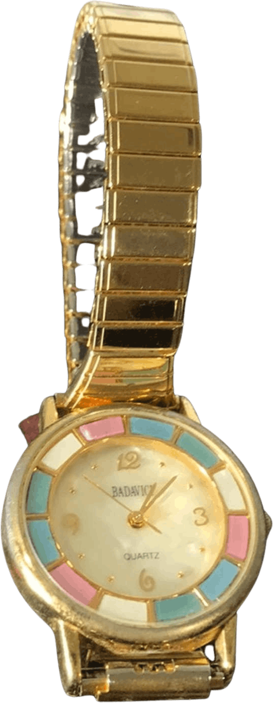Vintage Pastel Shell Face Gold Watch by Badavici | Shop THRILLING