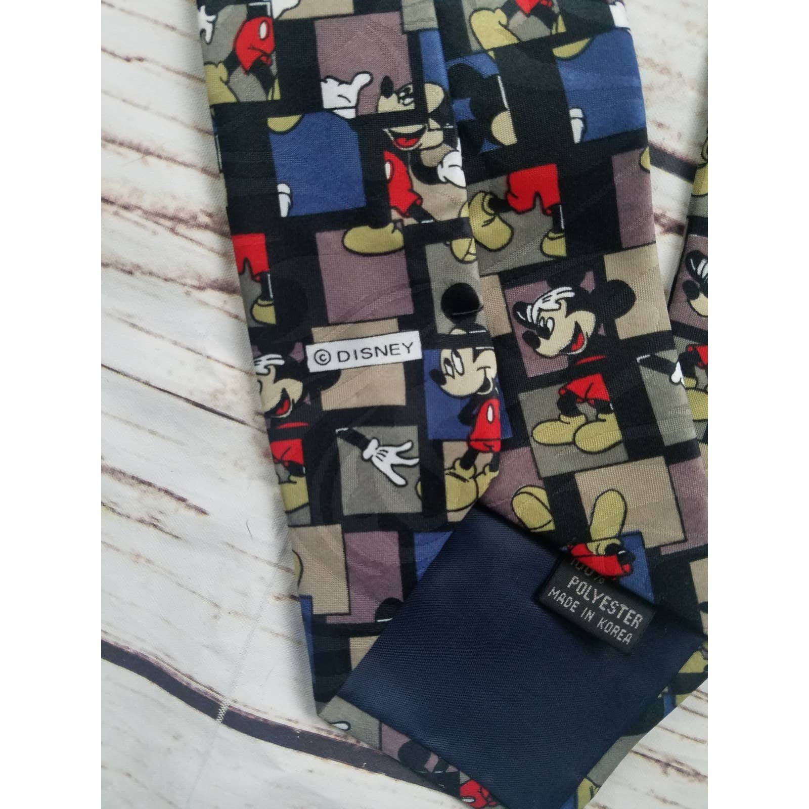 Vintage Geometric Checker Mickey Mouse Print Tie by Balancine Inc The ...