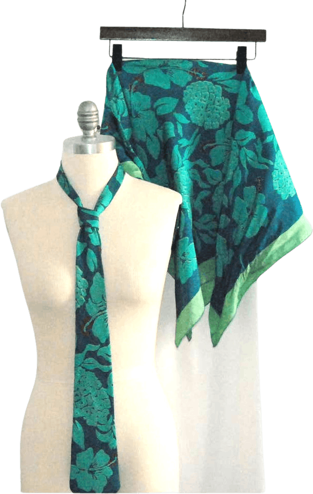 Vintage Green Hawaiian Scarf Tie Set | Shop THRILLING