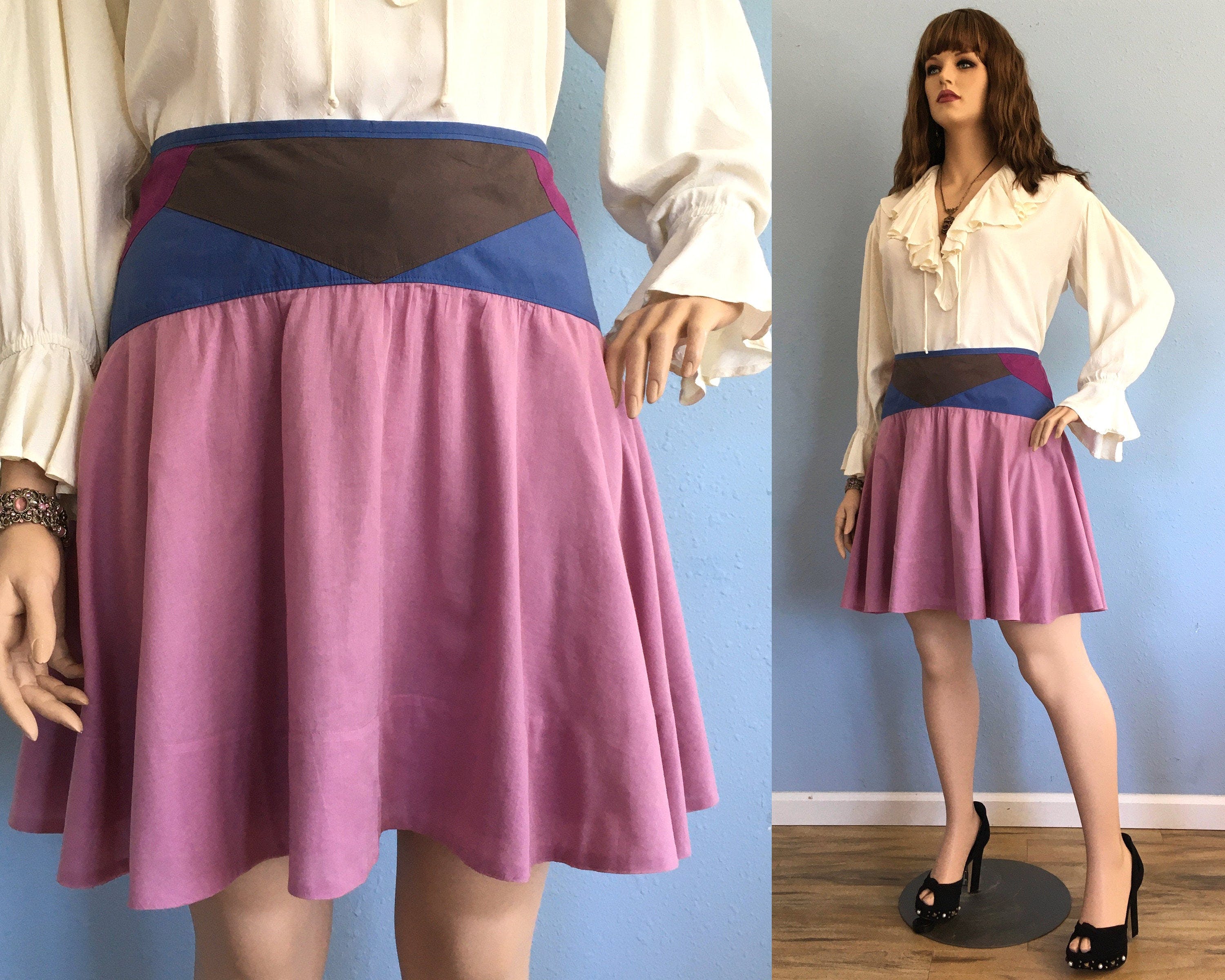 Vintage 90’s/00’s Purple Circle Skirt with Colorblock Waist | Shop ...
