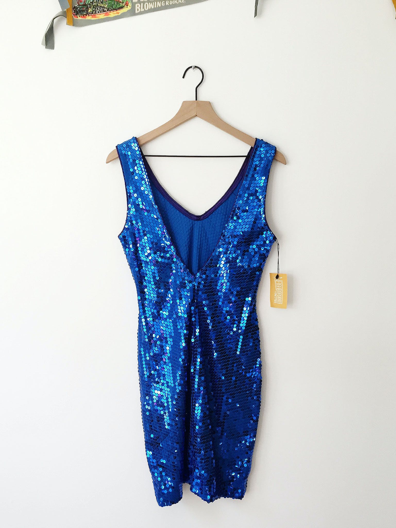 Vintage 80's Blue Sequin Bodycon Mini Dress by Ramona | Shop THRILLING