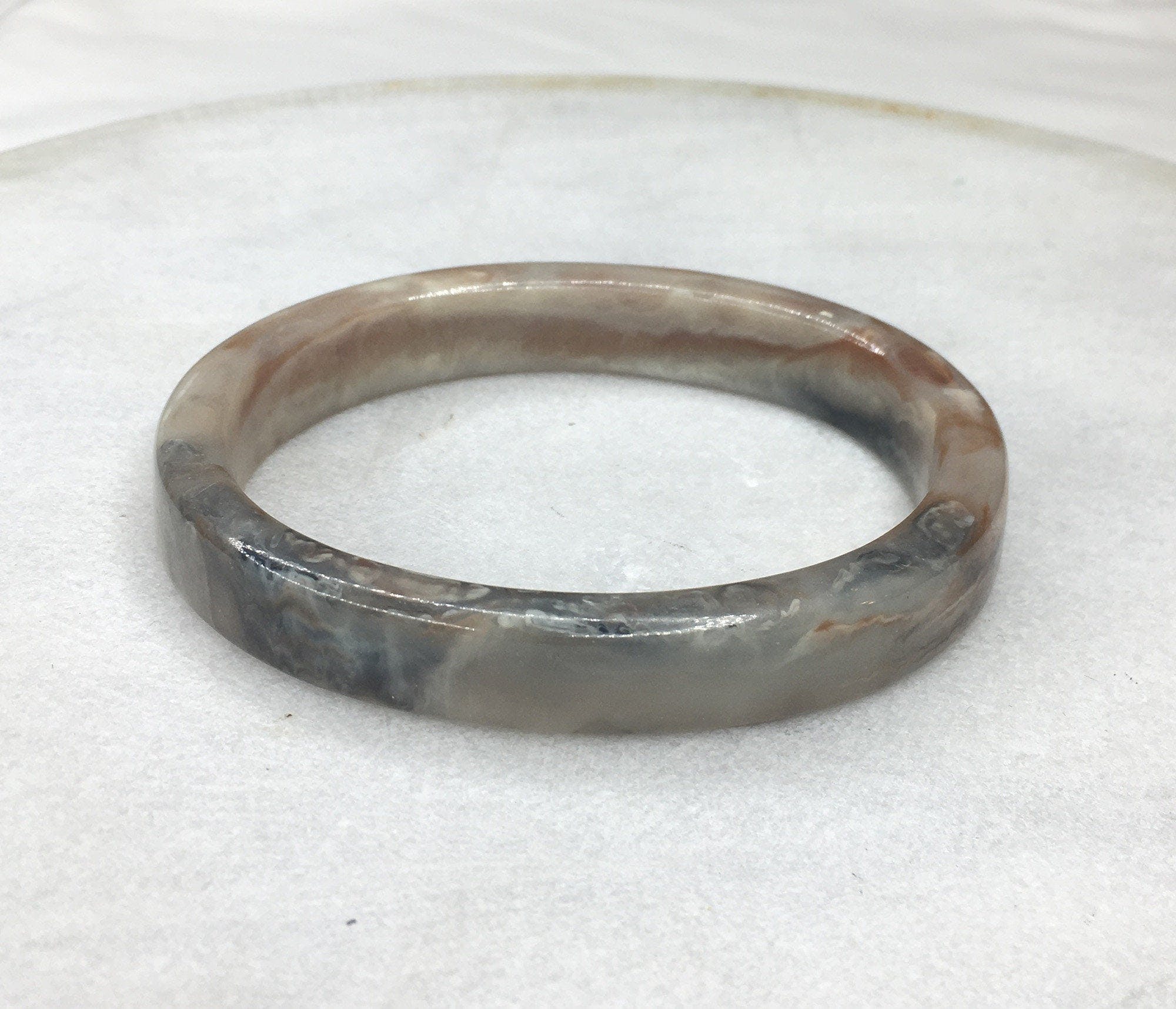 Vintage 80's Brown and Beige Marble Bangle | Shop THRILLING