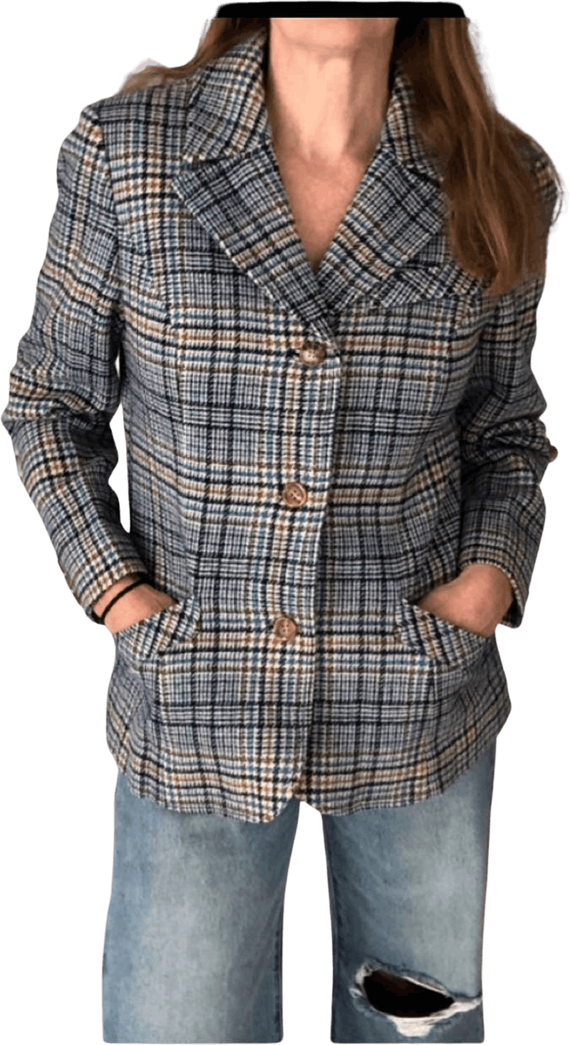 Vintage 70’s Blue Multicolor Plaid Wool Blazer by Pendleton | Shop ...