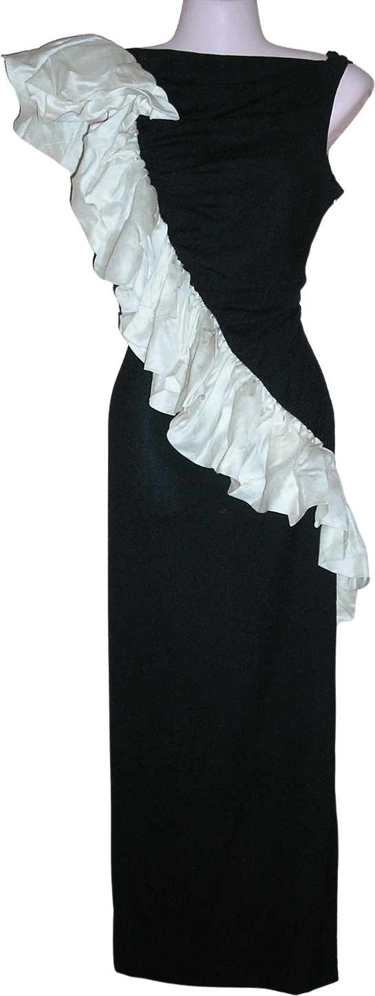 Vintage 80’s Black Ruffle Linen Dress | Shop THRILLING