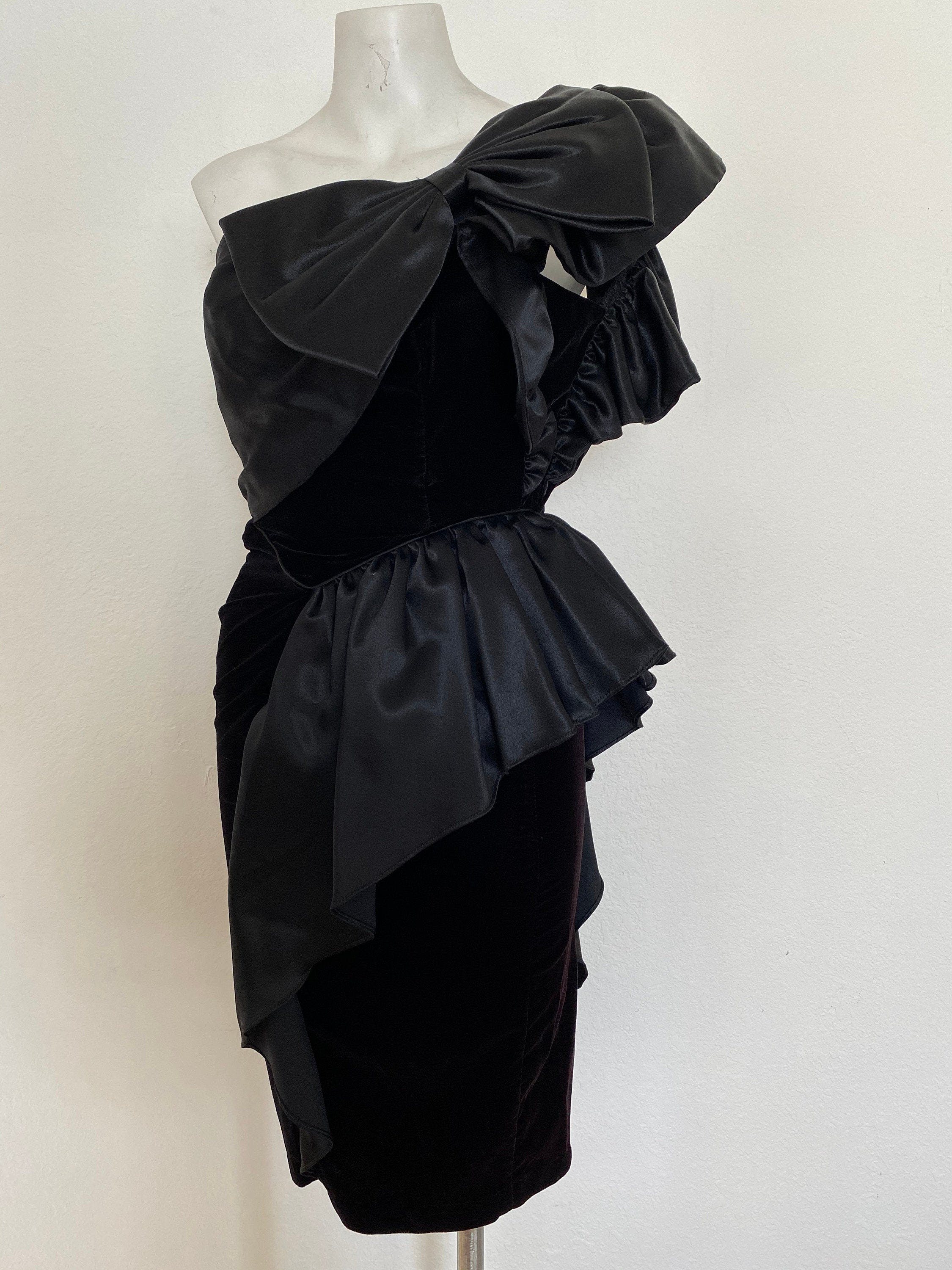 Vintage 80's One Shoulder Mini Prom Dress by Karen Okada Climax | Shop ...