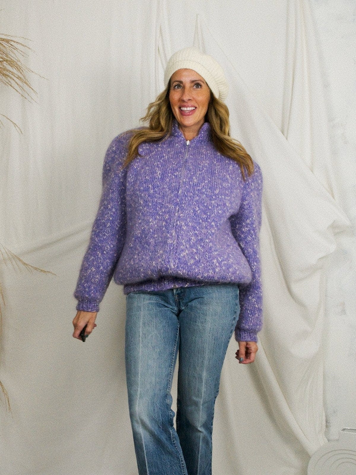 Vintage 80’s Lilac Mohair Bomber Jacket | Shop THRILLING
