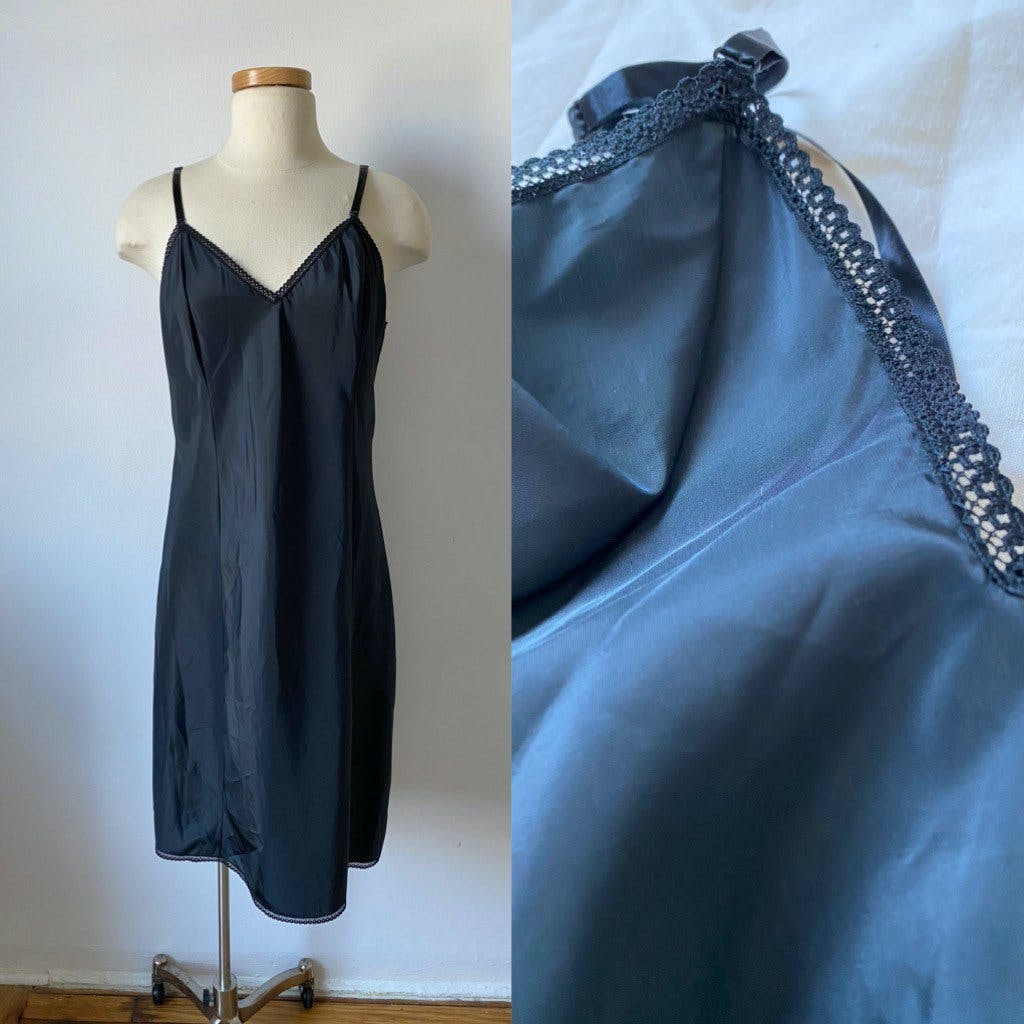 Vintage Black Nylon and Polyester Slip | Shop THRILLING