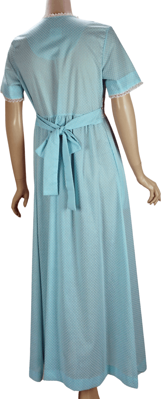 Vintage 50’s Blue And White Swiss House Robe by Smart Time | Shop THRILLING