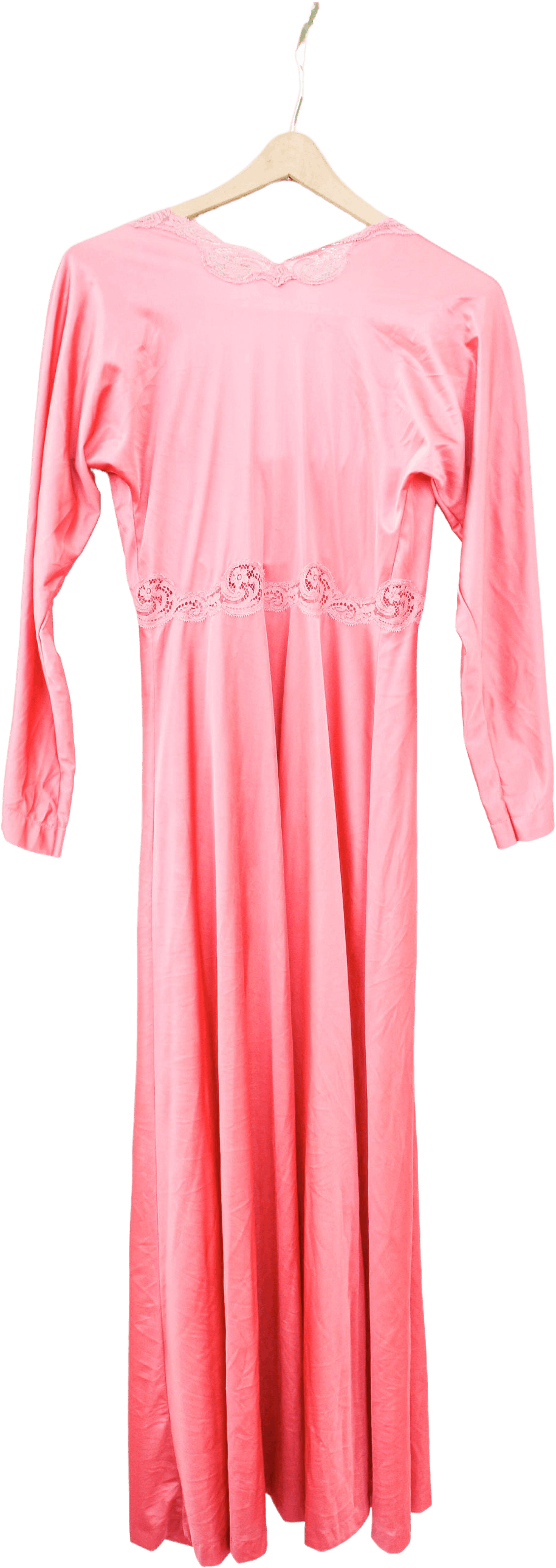 Vintage 90’s Pink Silk and Lace Long Robe by Lily of France | Shop ...