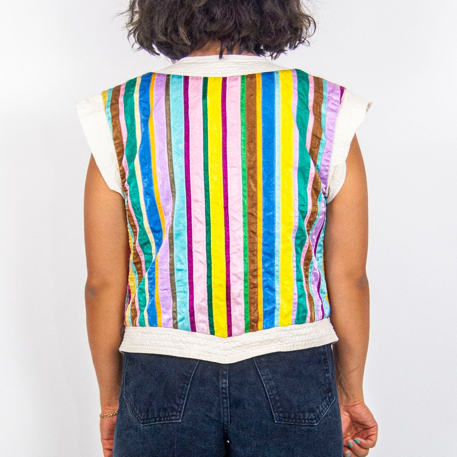 Vintage 70's Multicolor Ribbon Vest by Girasol | Shop THRILLING