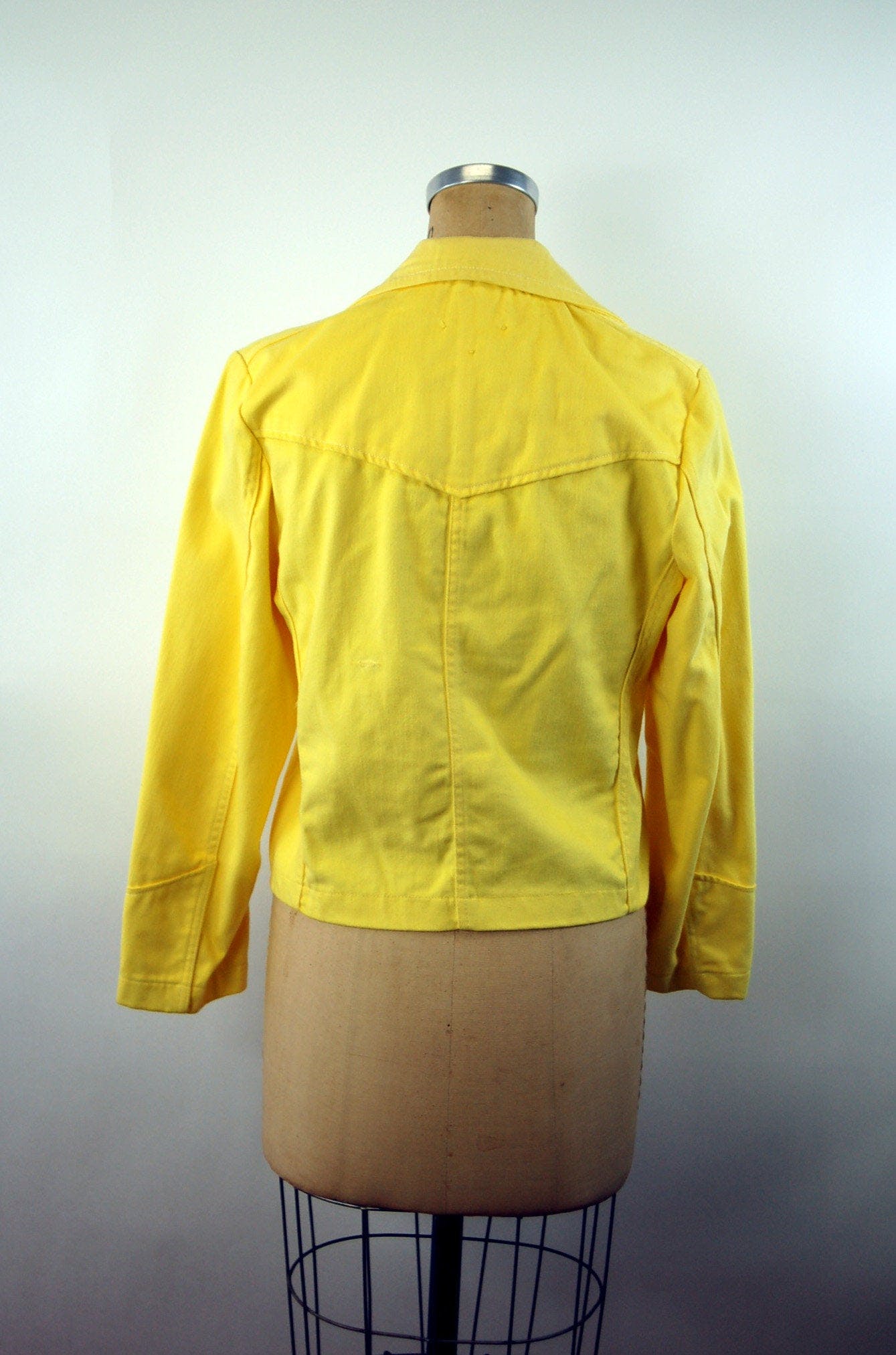 Vintage 70's Bright Yellow Brushed Cotton Western Jacket by Liberty's ...