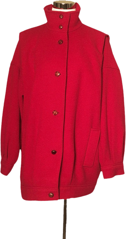 Vintage 70's Red Wool Cuffed Sleeve Coat | Shop THRILLING