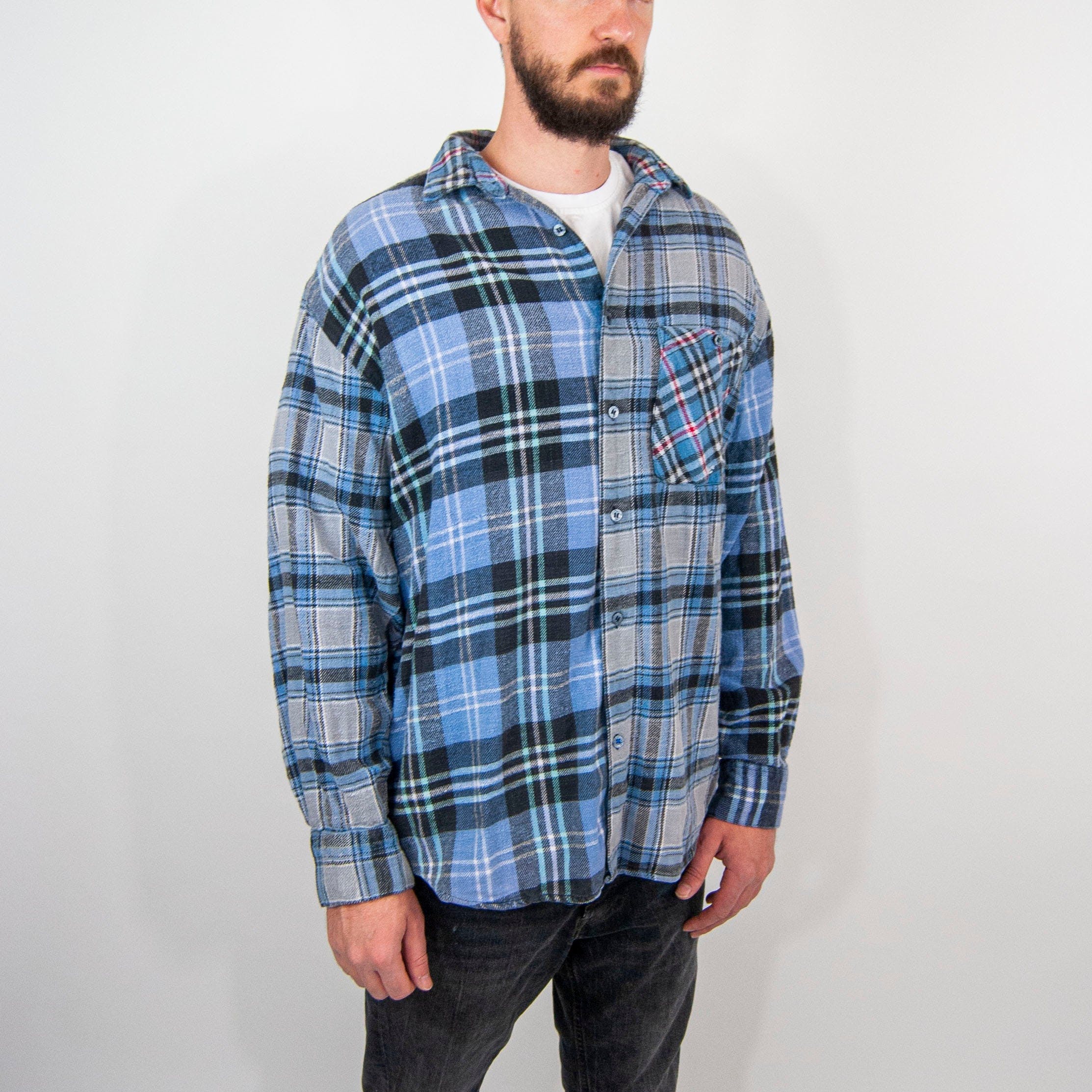 Vintage 80's Blue Patchwork Flannel by Blazer | Shop THRILLING