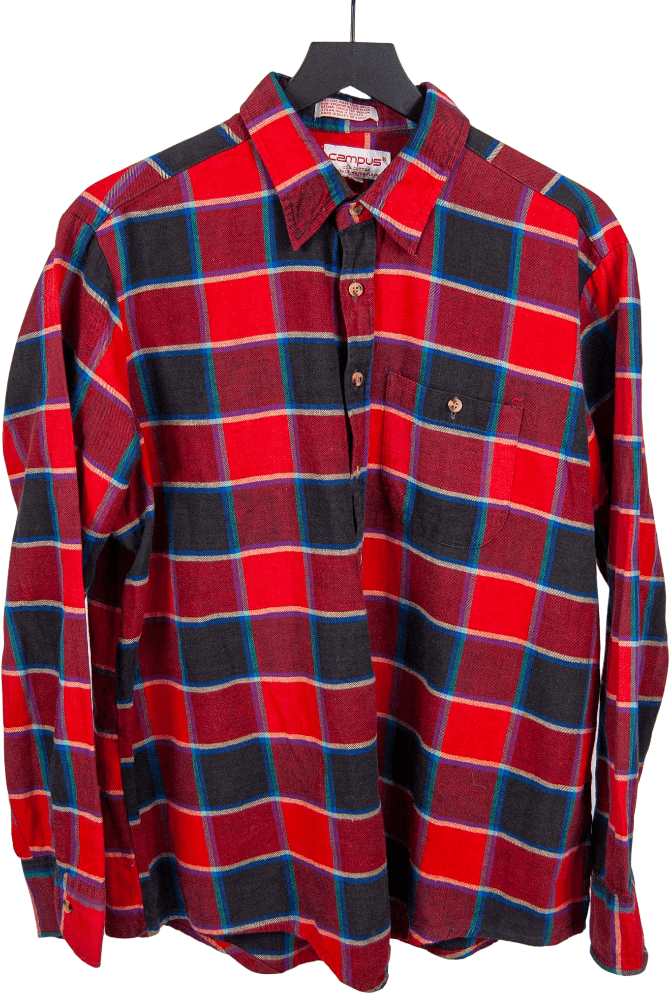 Vintage 80's Red and Blue Buffalo Check Flannel by Campus | Shop THRILLING