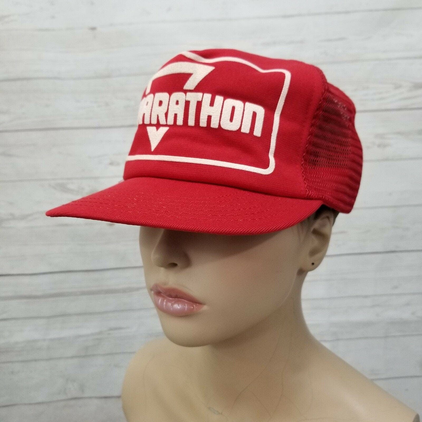 Vintage USA Marathon Beer Red and White Logo Trucker Hat | Shop THRILLING
