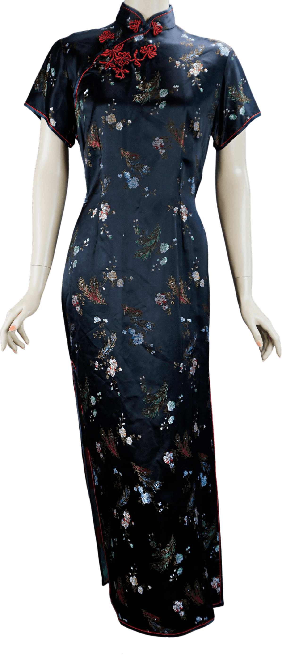 Vintage 60’s Black Embroidered Rose Cheongsam by Solz Squirrel | Shop ...