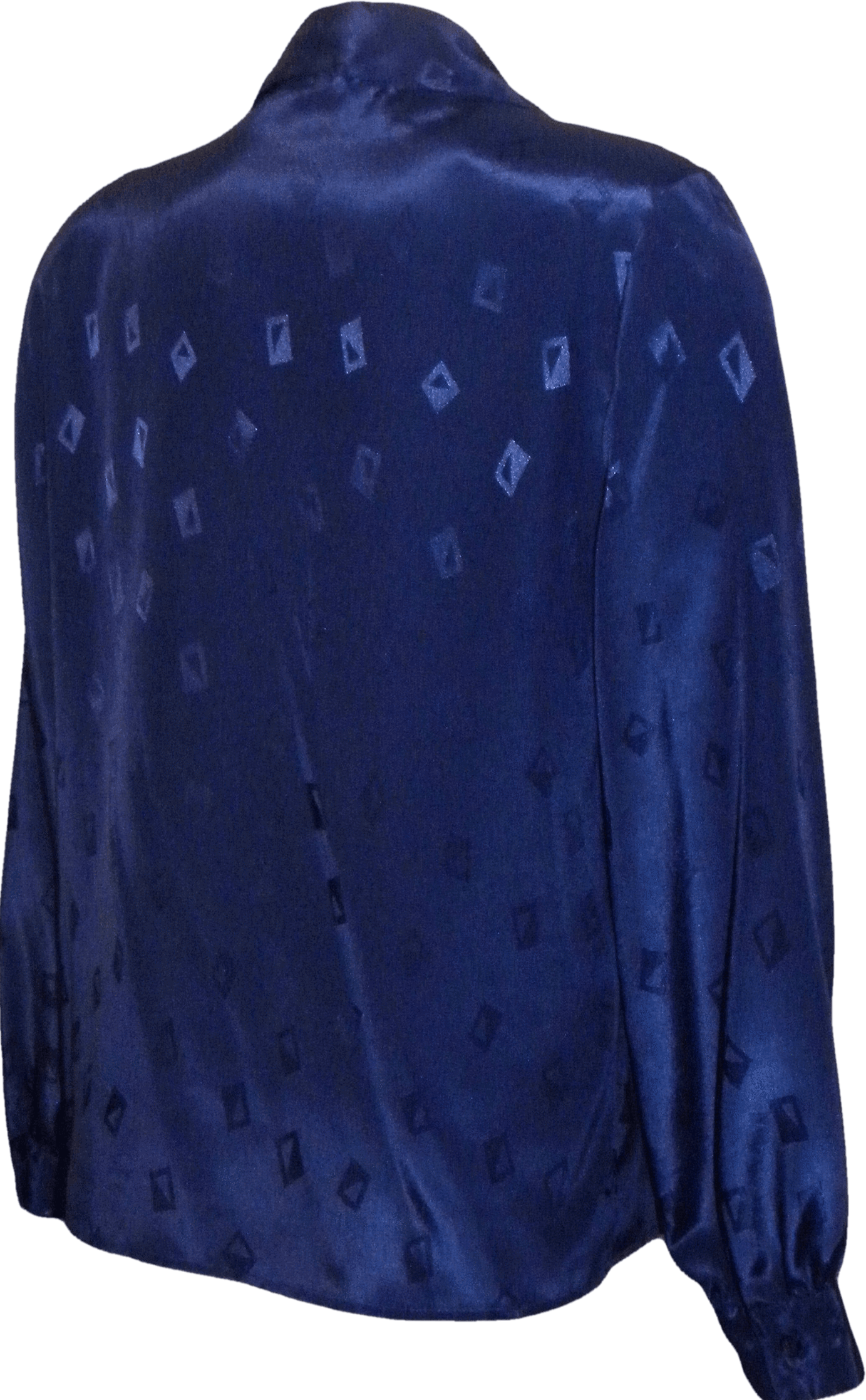 Vintage 80's Dark Blue Silky Jacquard Blouse by Peters & Ashley | Shop ...