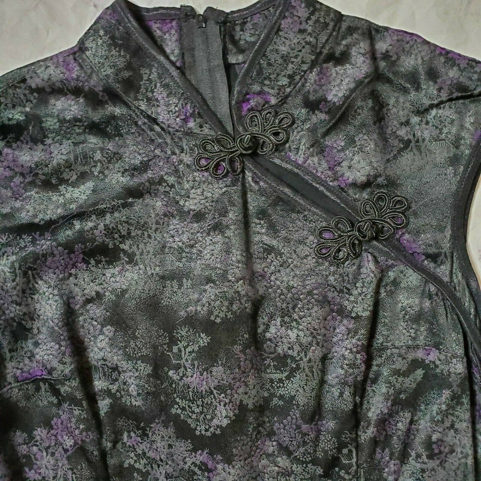 Vintage 90’s Black Floral Print Cheongsam Dress by Morbid Threads ...