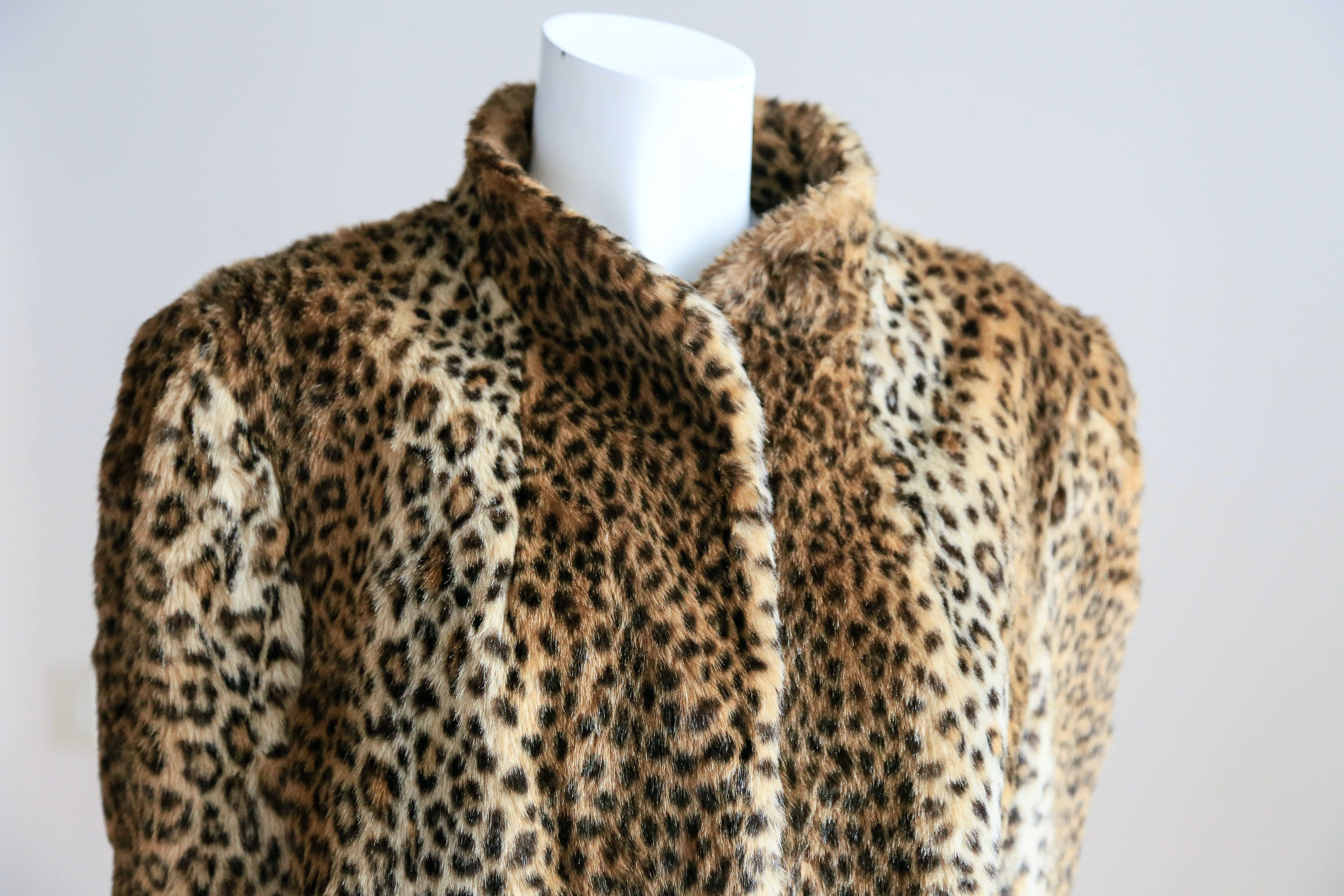 Vintage Cropped Leopard Print Faux Fur Jacket by Country Pacer | Shop ...