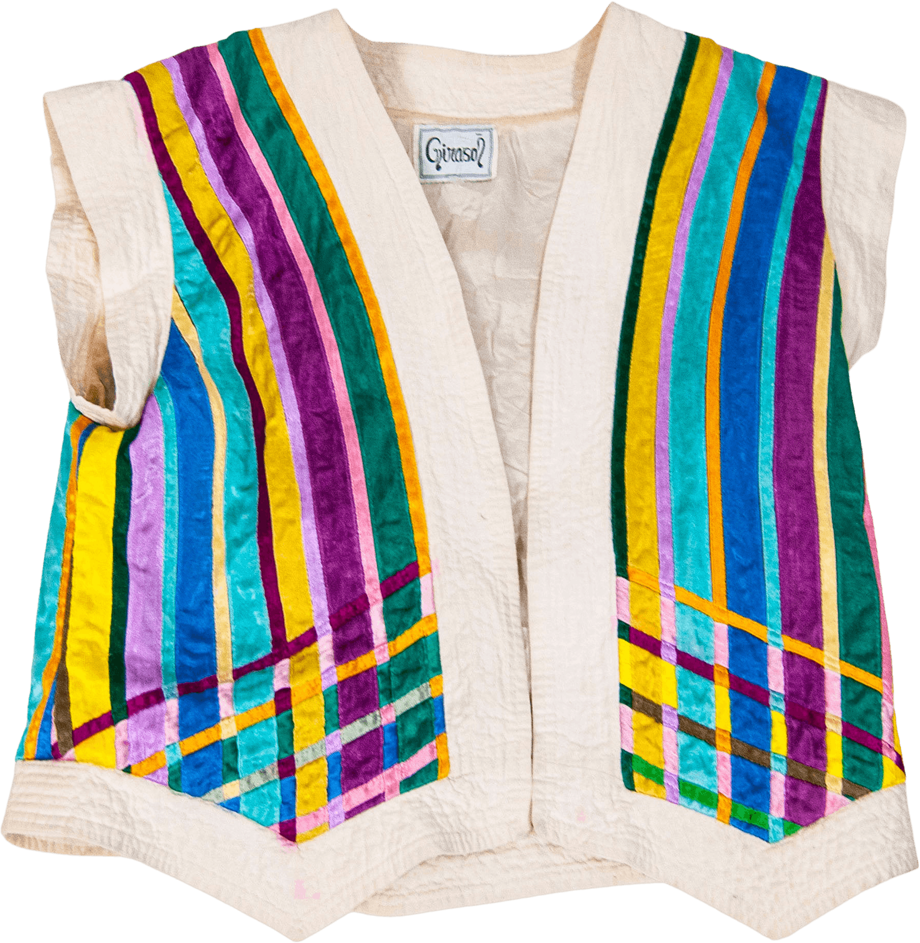 Vintage 70's Multicolor Ribbon Vest by Girasol | Shop THRILLING