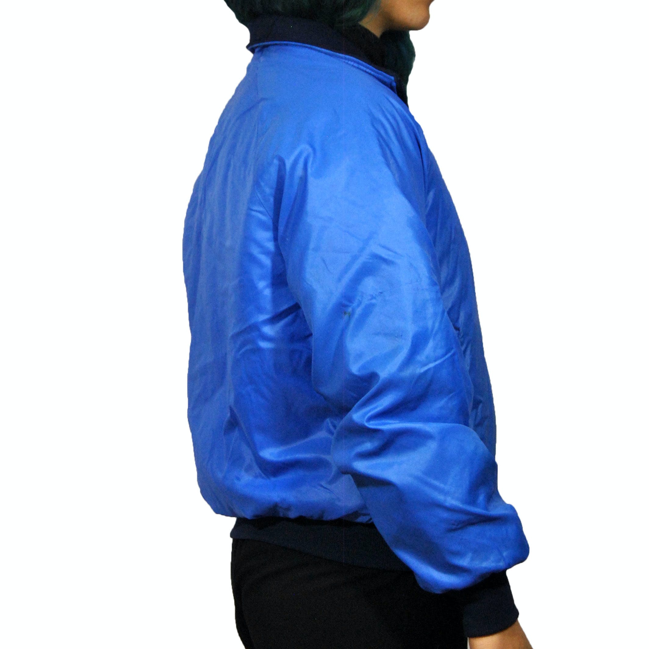 Vintage 80's Blue Mechanic Bomber Jacket by K-Brand | Shop THRILLING