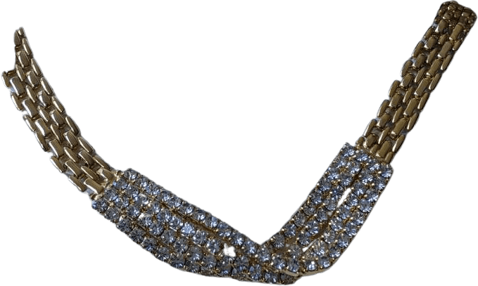 Vintage 80’s Gold Chain and Rhinestone Multi Strand Necklace | Shop ...