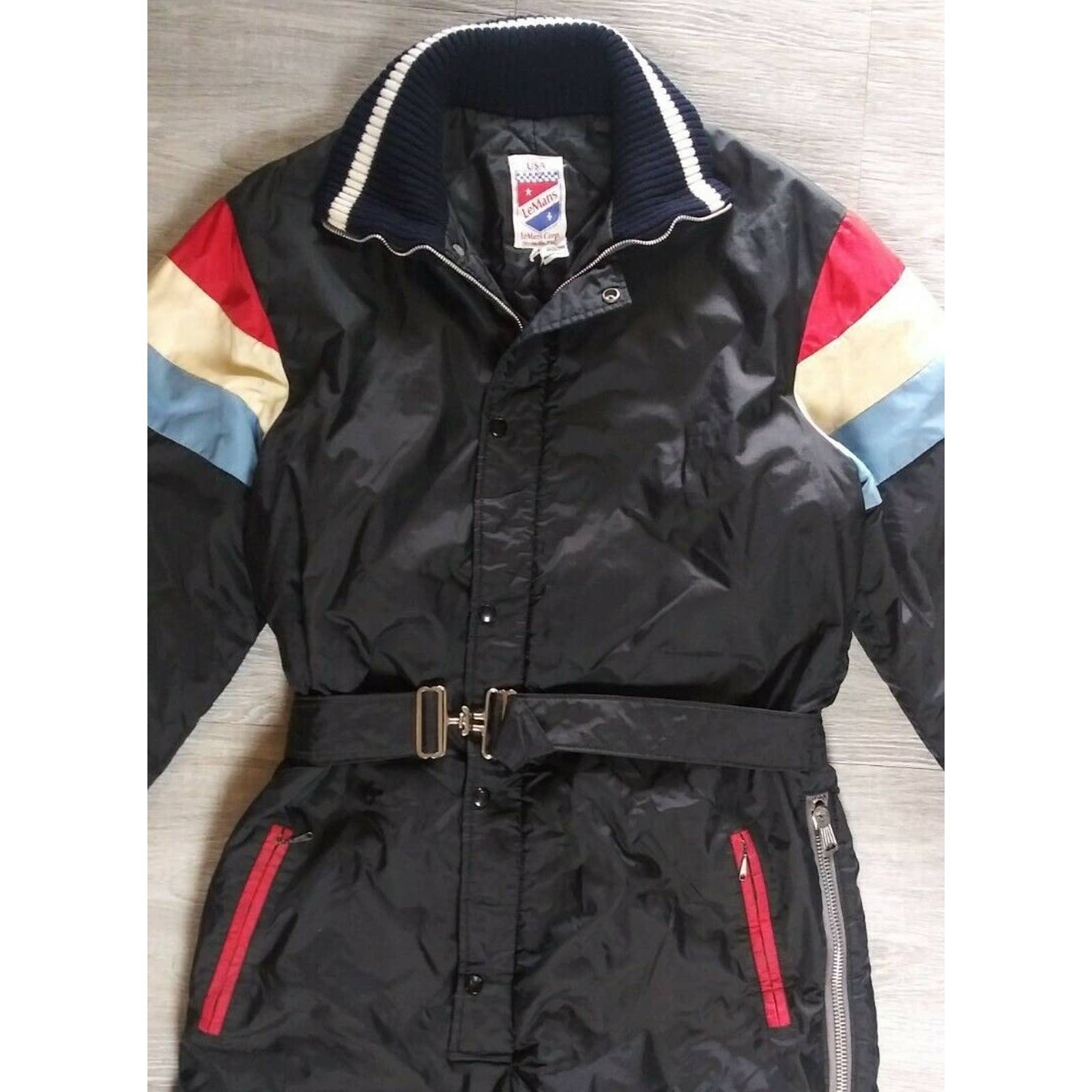Vintage 60’s Black Full Body Insulated Snow Racing Suit by Le Mans ...