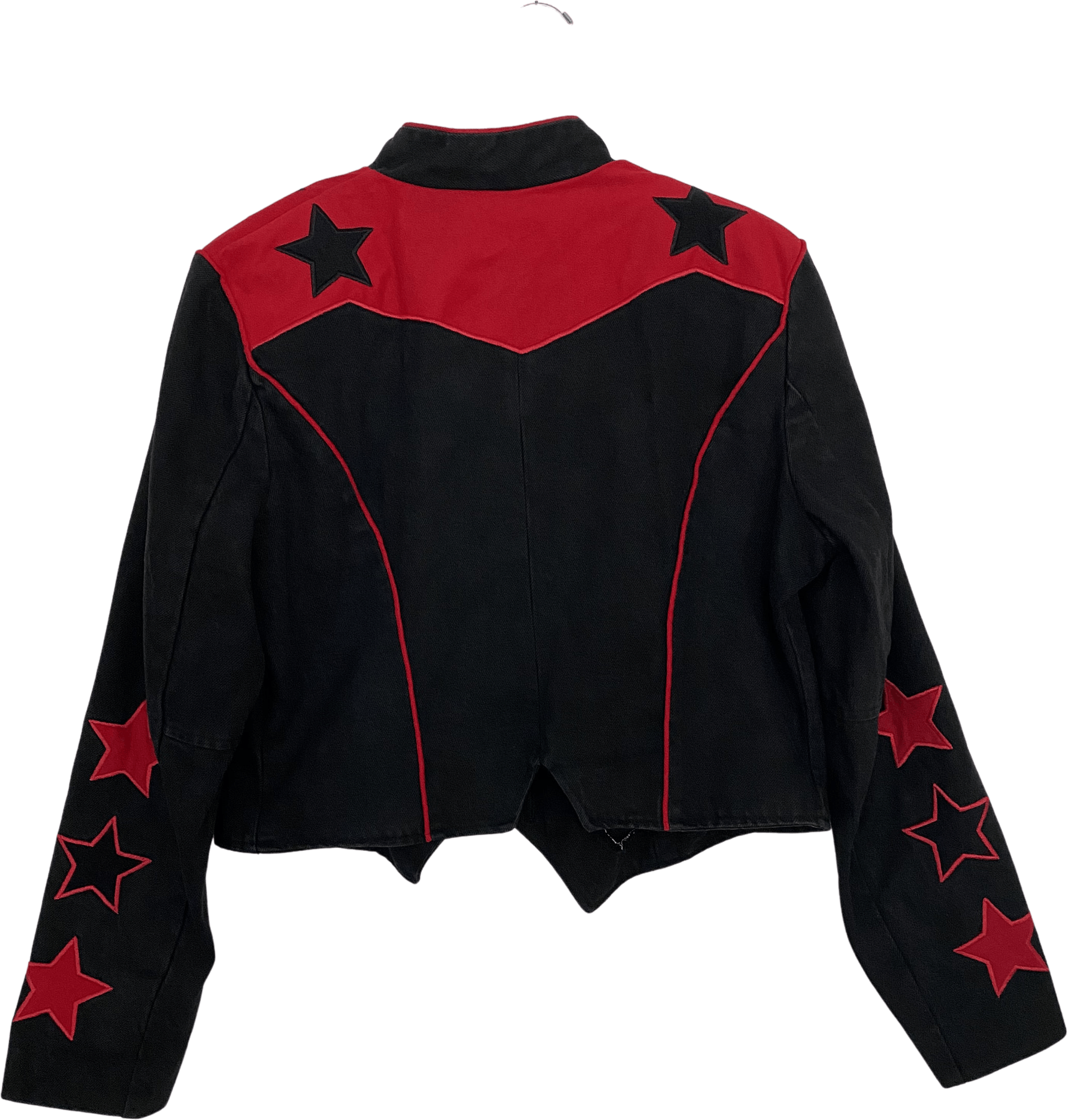 Vintage Black Denim and Red Velvet Jacket | Shop THRILLING