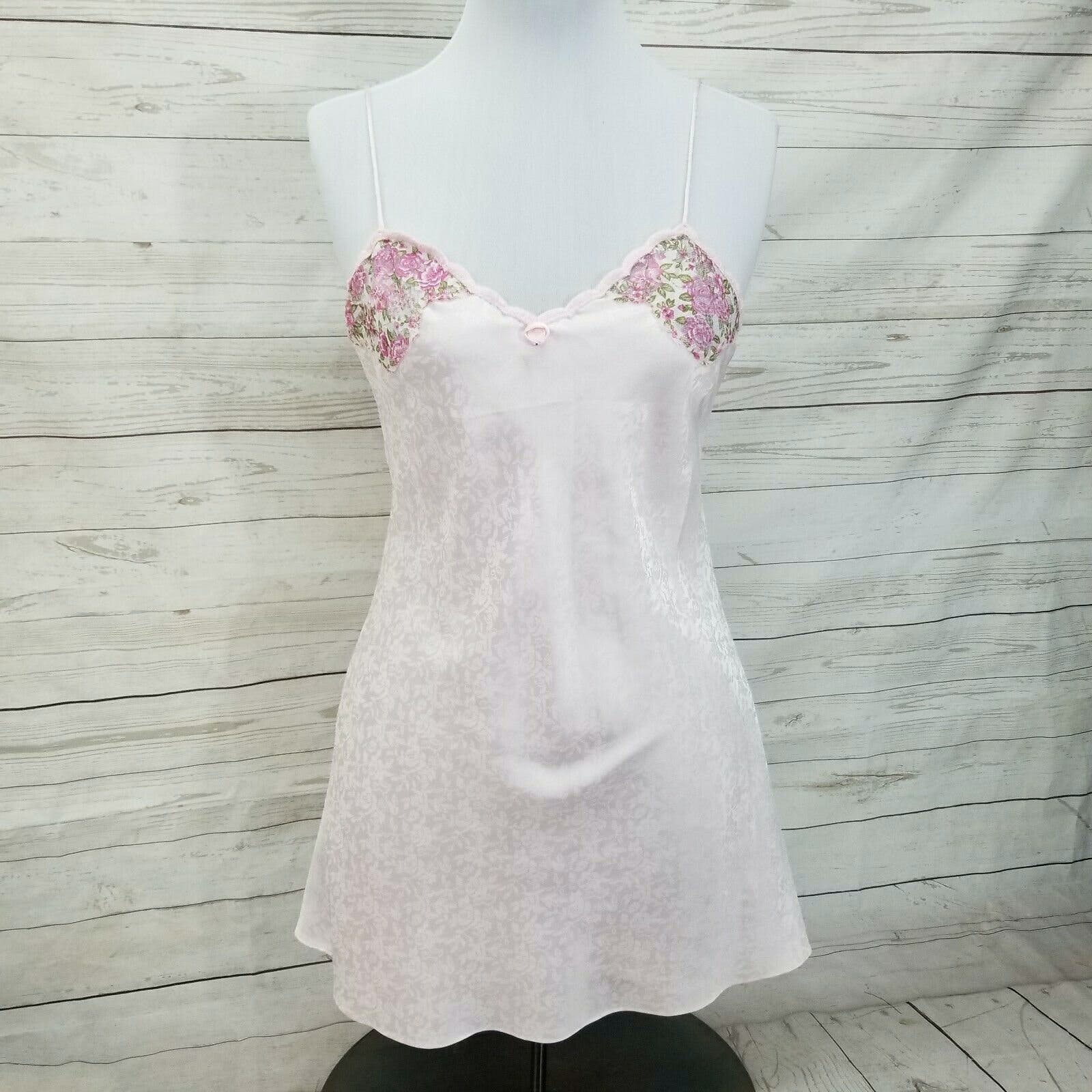 Vintage Two Piece Floral Pink Satin Nightgown and Robe Set by Val Mode ...