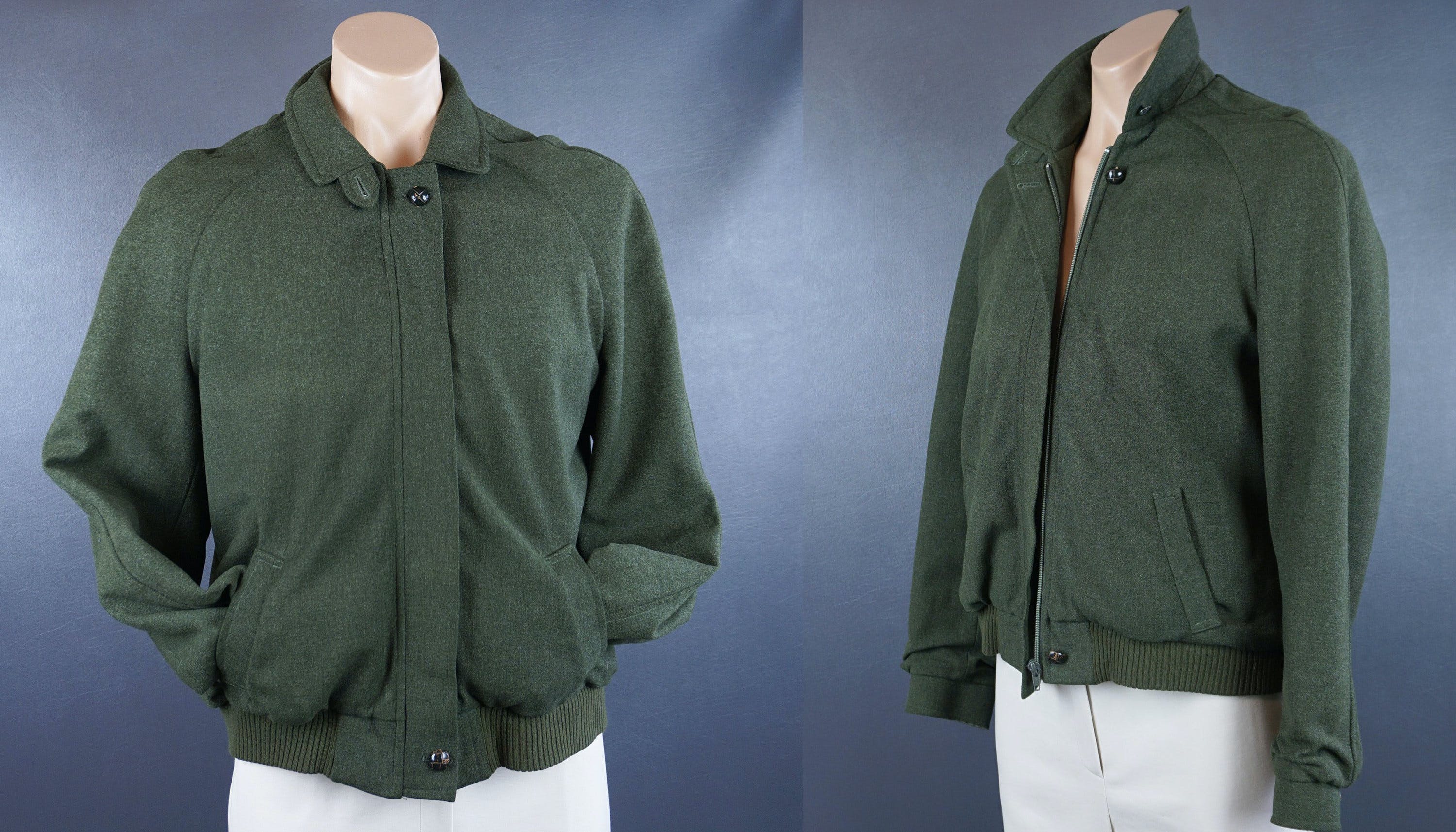 Vintage Loden Green Wool Bomber Jacket by Orvis | Shop THRILLING