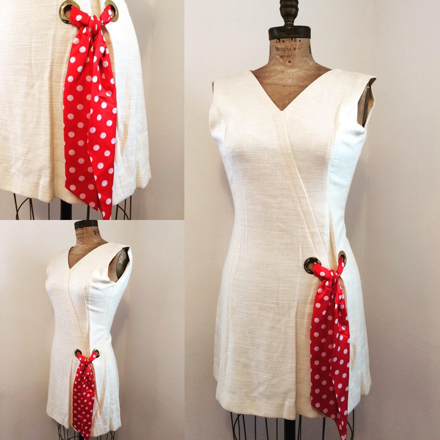 Vintage Linen Cream Colored Mini Dress | Shop THRILLING