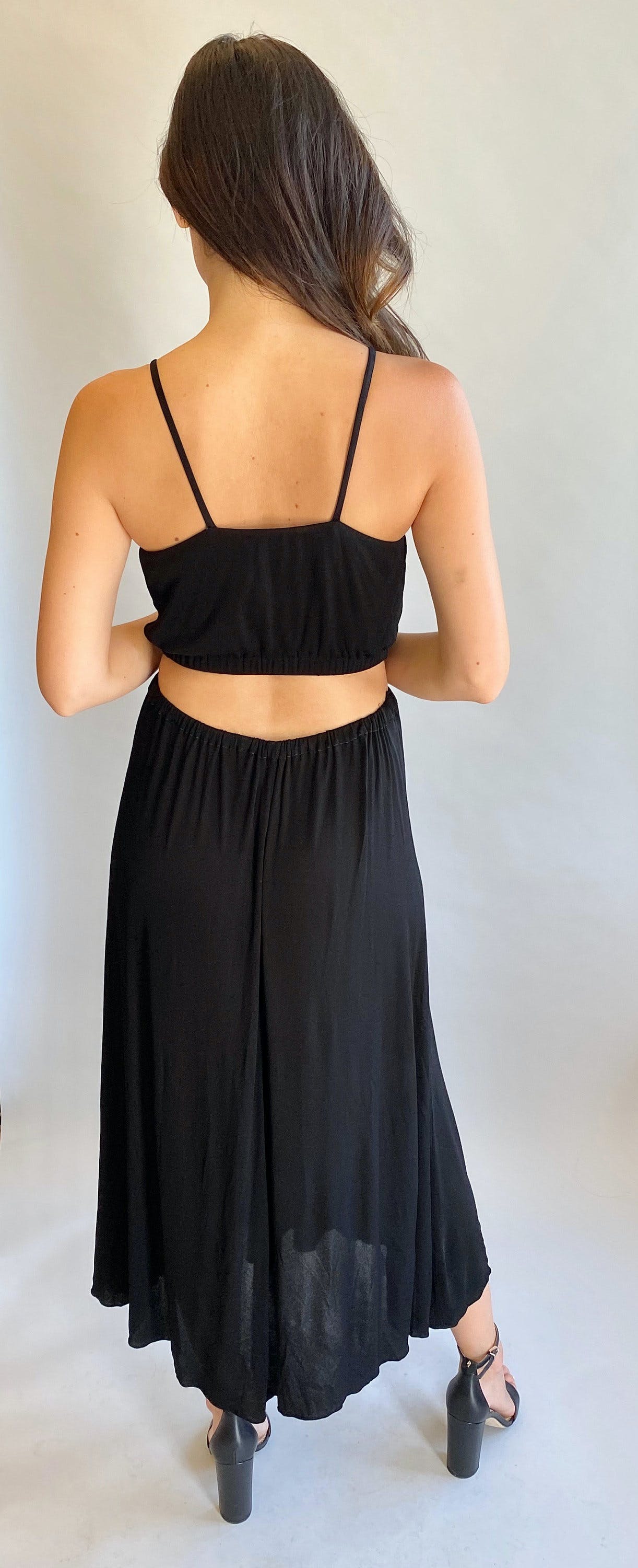 Vintage Black Rhinestone Trim Crop Top and Skirt Set by Holly Harper ...