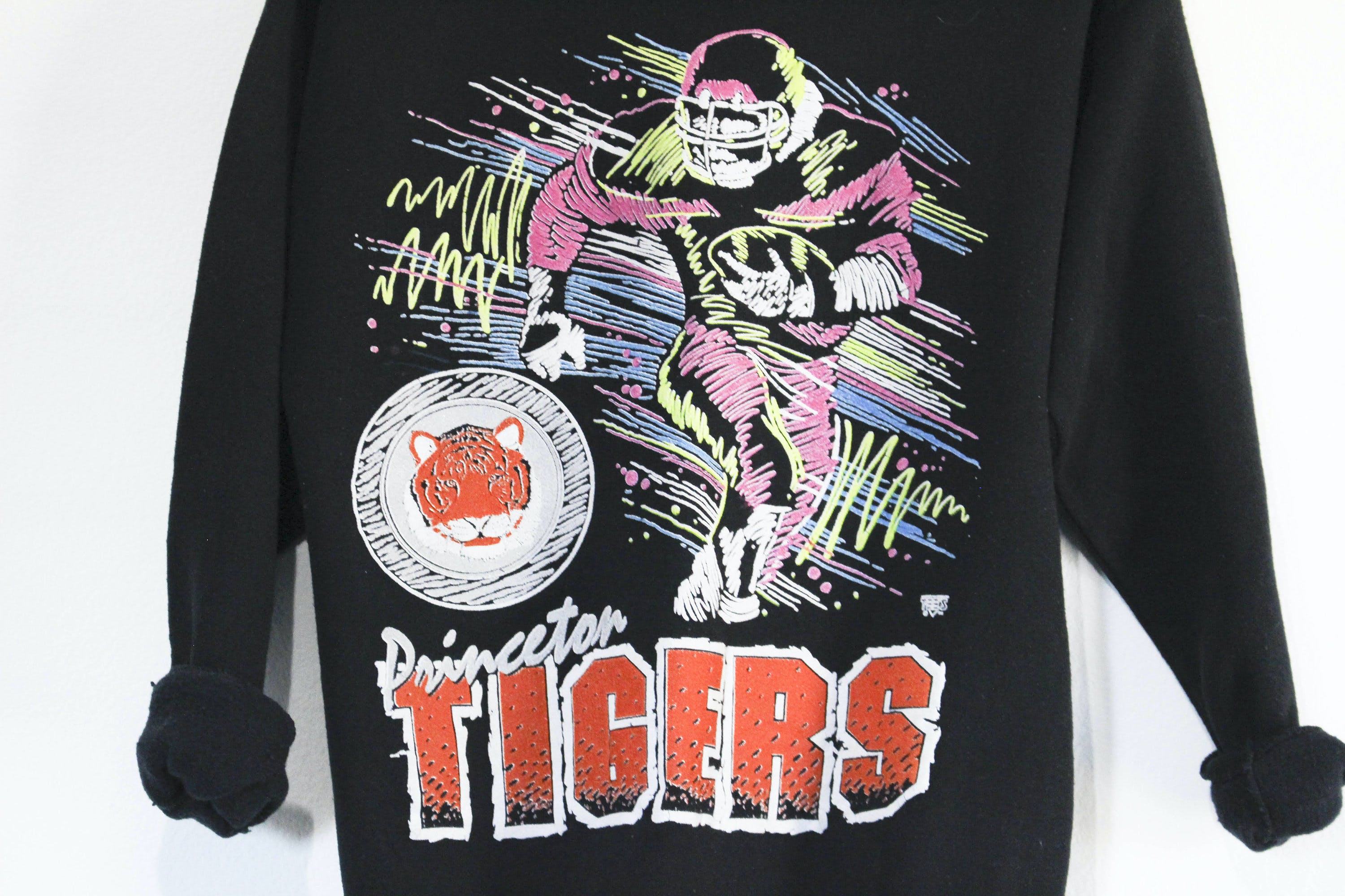Vintage Black Princeton University Tigers Football Sweatshirt by Tultex ...