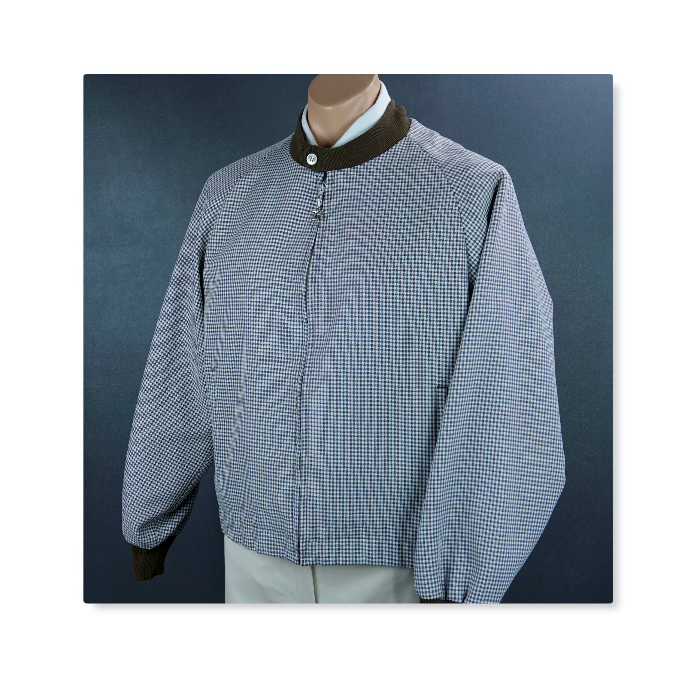 Vintage 80’s Brown And Blue Checked Jacket by Zero King | Shop THRILLING