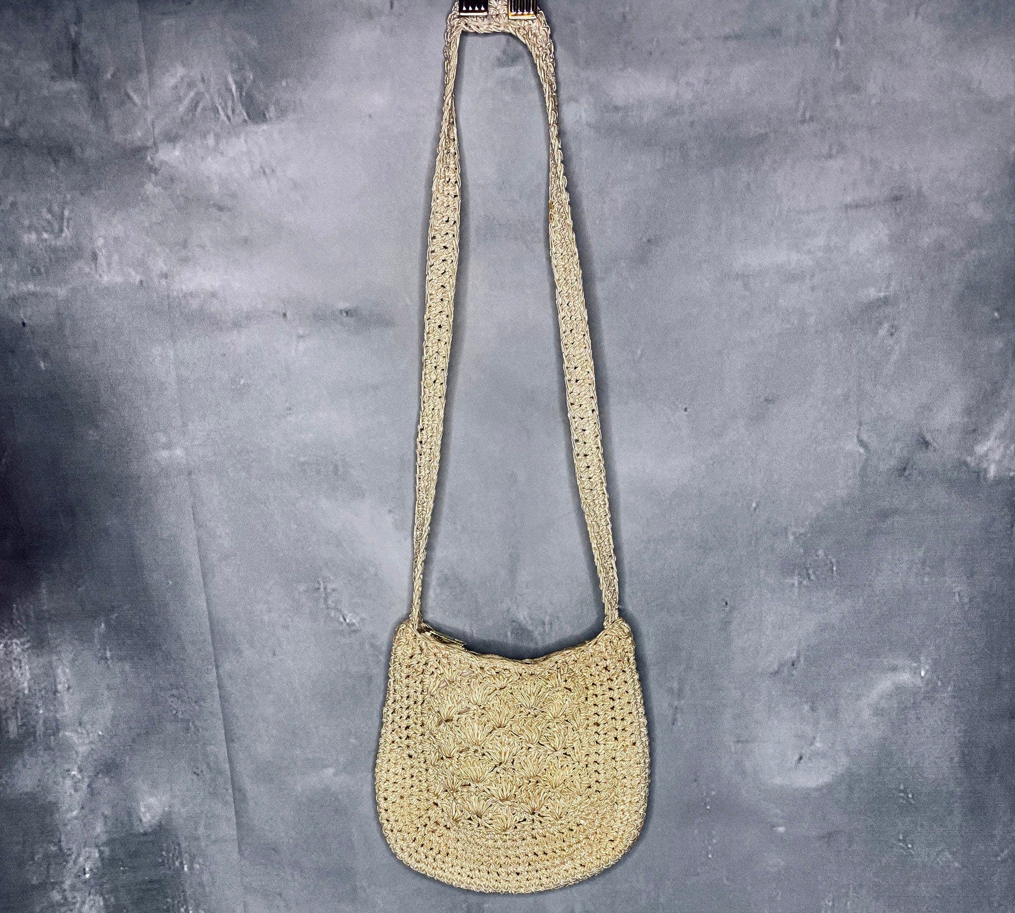 Vintage 70's Ivory Macrame Shoulder Bag by ADG Fashion | Shop THRILLING