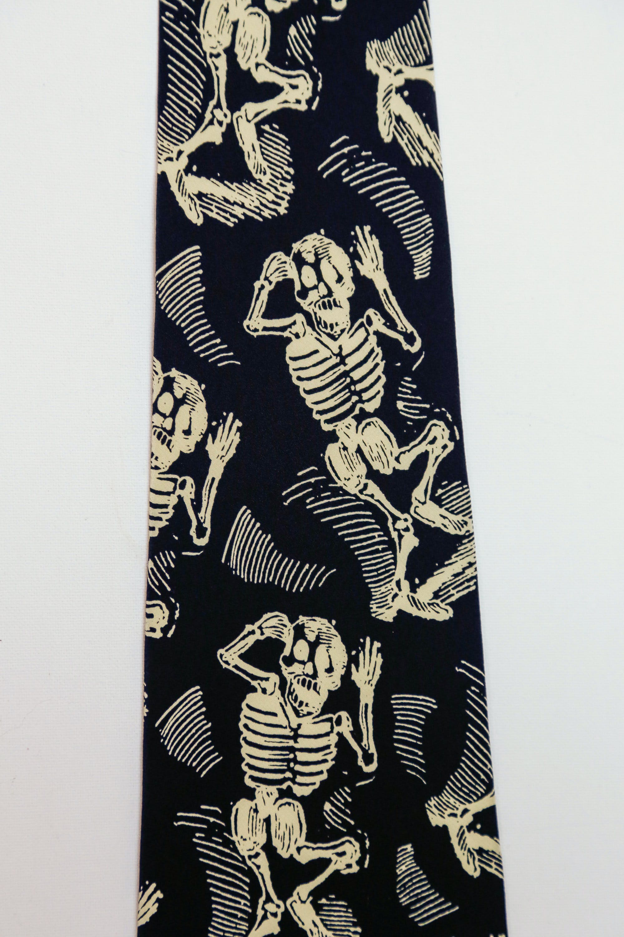 Vintage Rare Skeleton Print Silk Necktie by Acme Studios | Shop THRILLING