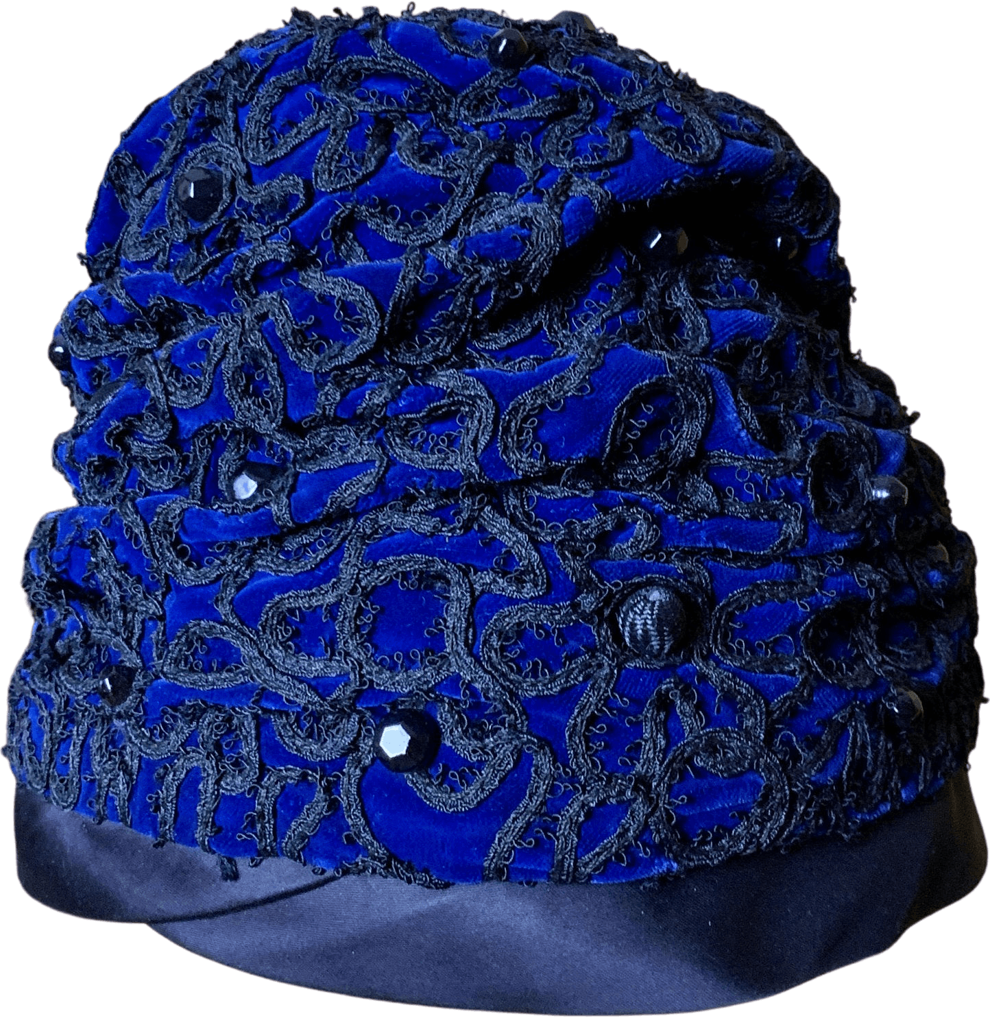Vintage 60’s Blue Velvet Beaded Turban by Schiaparelli | Shop THRILLING