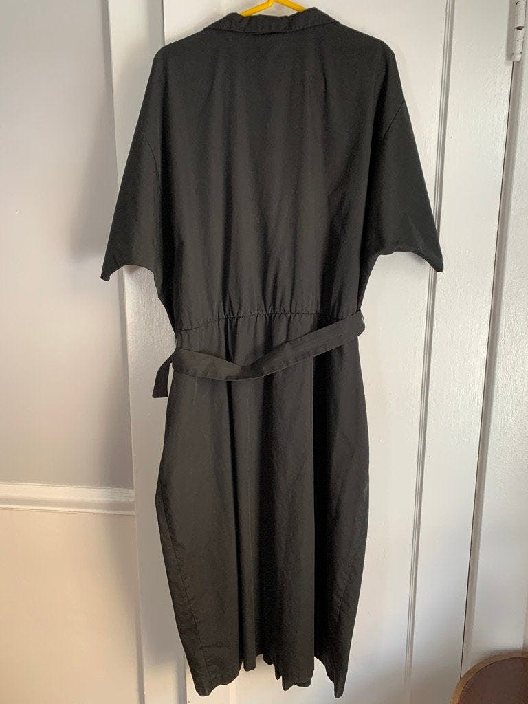 Vintage 80’s Black Pleated Belted Shirt Dress by JP Collection | Shop ...