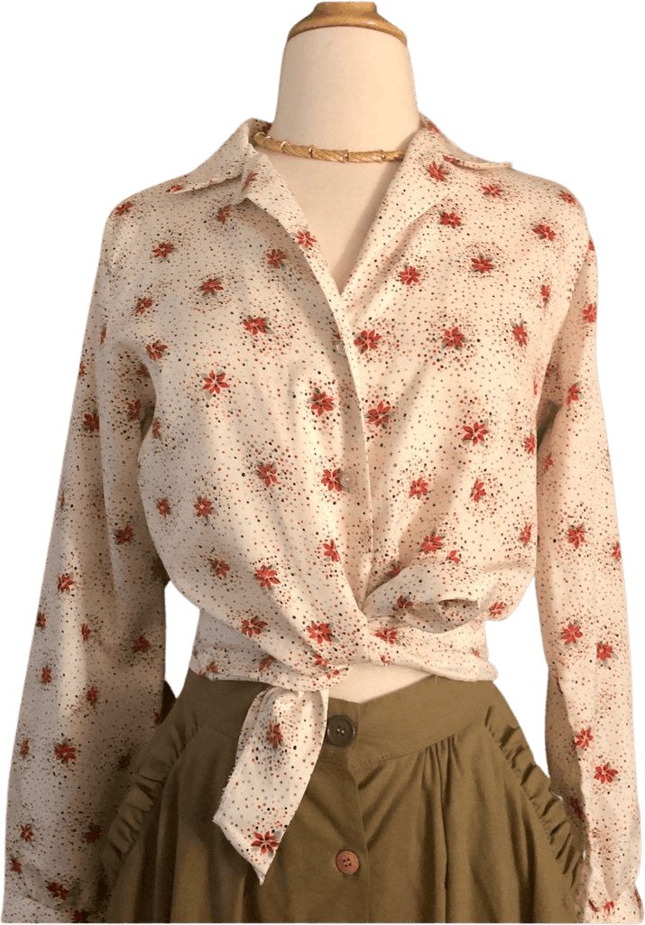 Vintage Speckled Red and White Floral Button Up by Lady Holiday | Shop ...