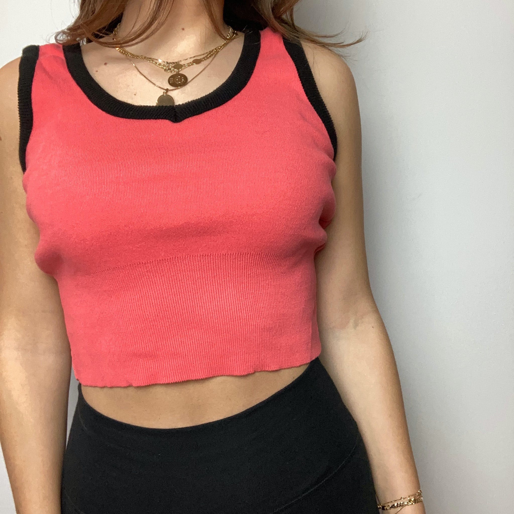 Vintage 90's/00's Coral and Black Tank Top | Shop THRILLING